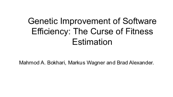 Pdf Genetic Improvement Of Software Efficiency