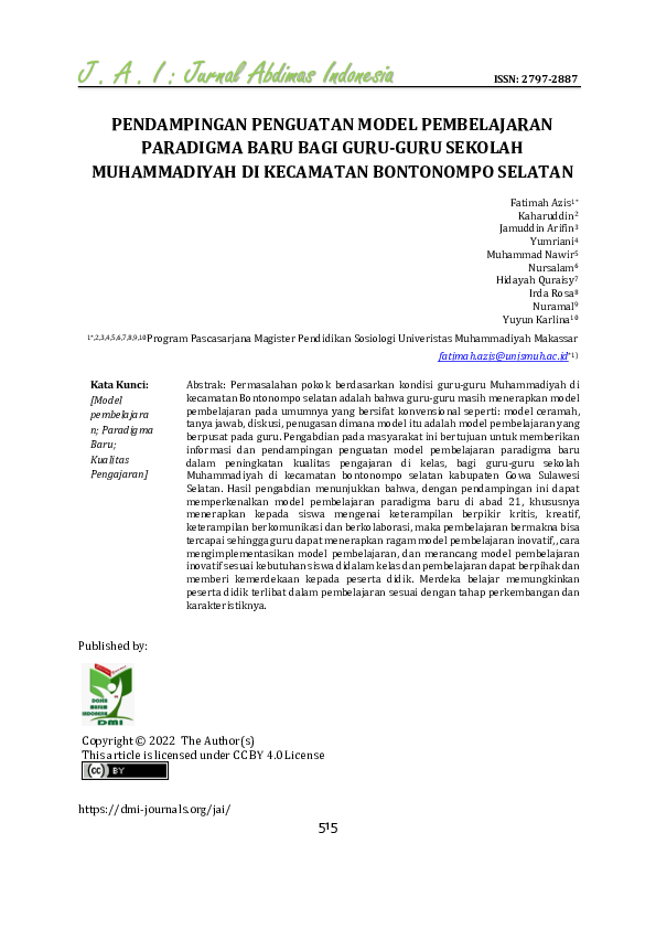 (PDF) Pendampingan Penguatan Model Pembelajaran Paradigma Baru Bagi Guru-Guru Sekolah ...