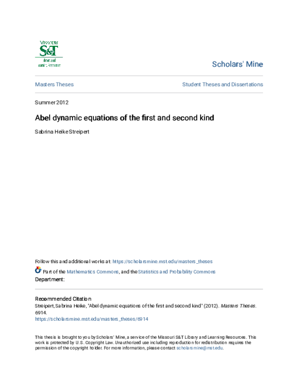 (PDF) Abel dynamic equations of first and second kind