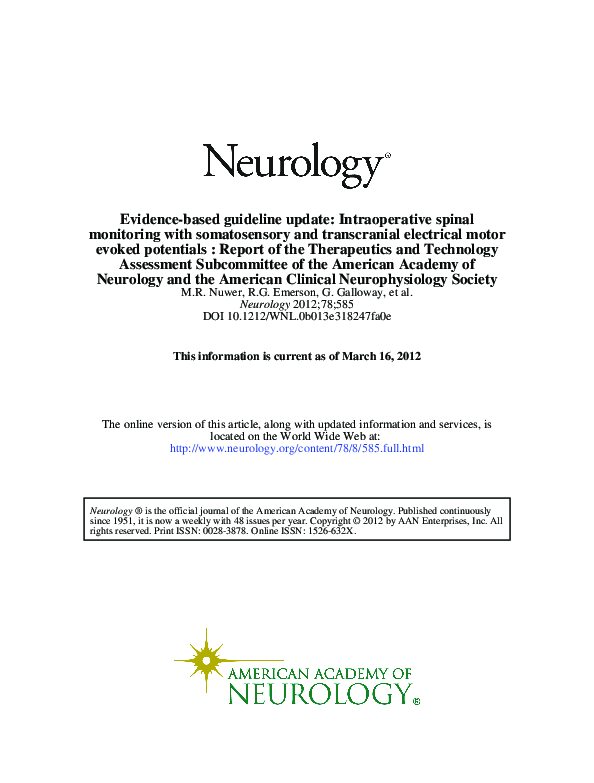 (PDF) Evidence-Based Guideline Update