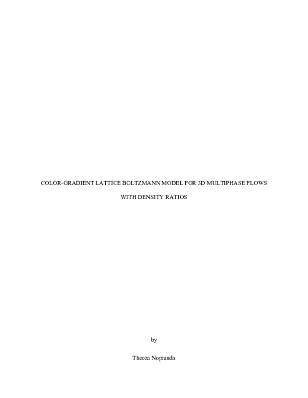 Pdf Color Gradient Lattice Boltzmann Model For 3d Multiphase Flows