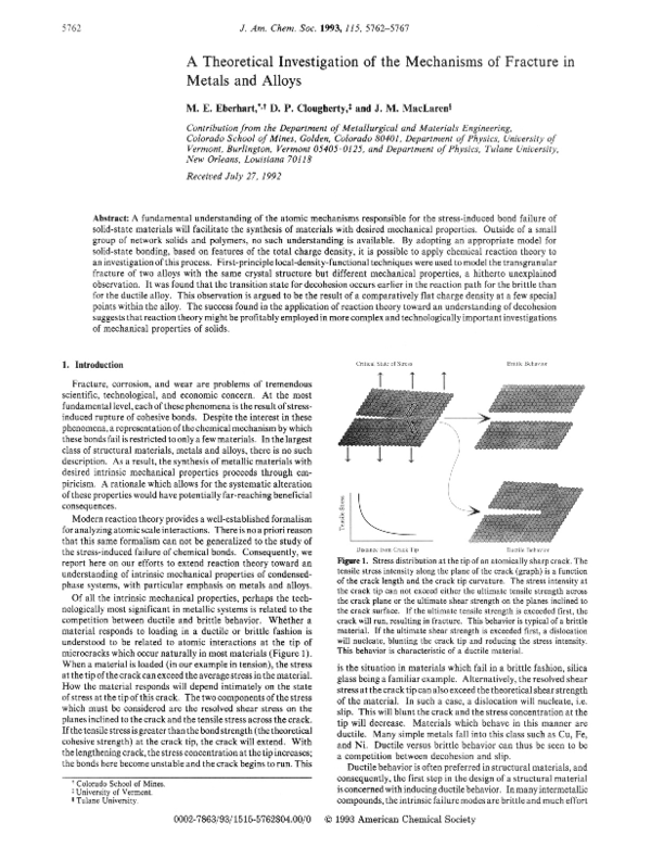(PDF) A theoretical investigation of the mechanisms of fracture in metals and alloys