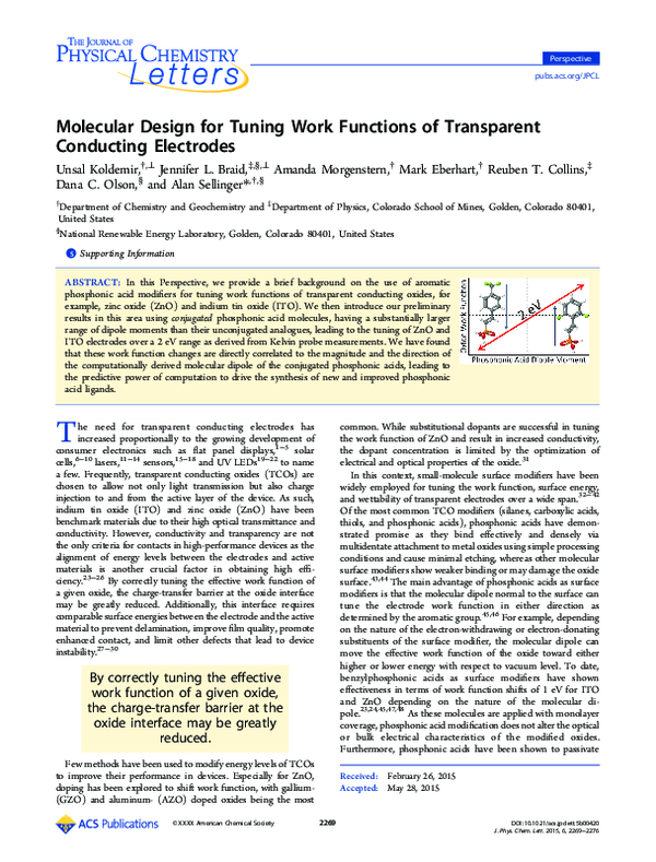 (PDF) Tuning Work Functions in Transparent Conductors with Phosphonic Acids