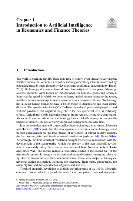 (PDF) Introduction to Artificial Intelligence in Economics and Finance ...