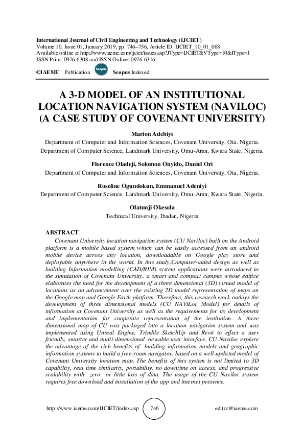(PDF) A 3-D Model of an Institutional Location Navigation System ...