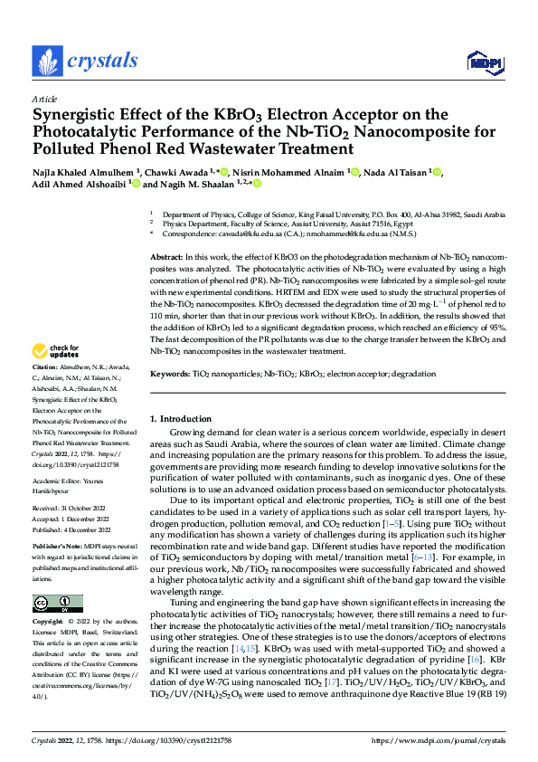 (PDF) Synergistic Effect of the KBrO3 Electron Acceptor on the ...