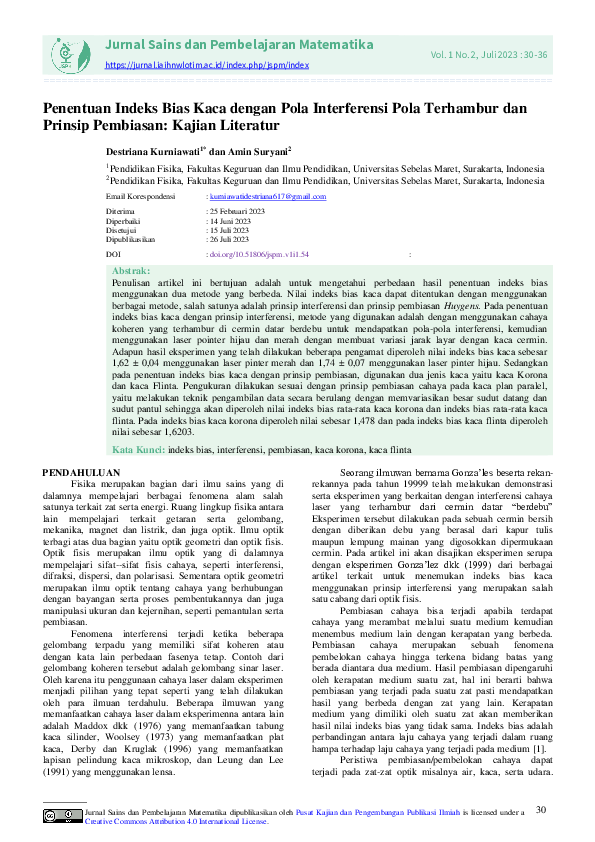 (PDF) Jurnal Sains dan Pembelajaran Matematika