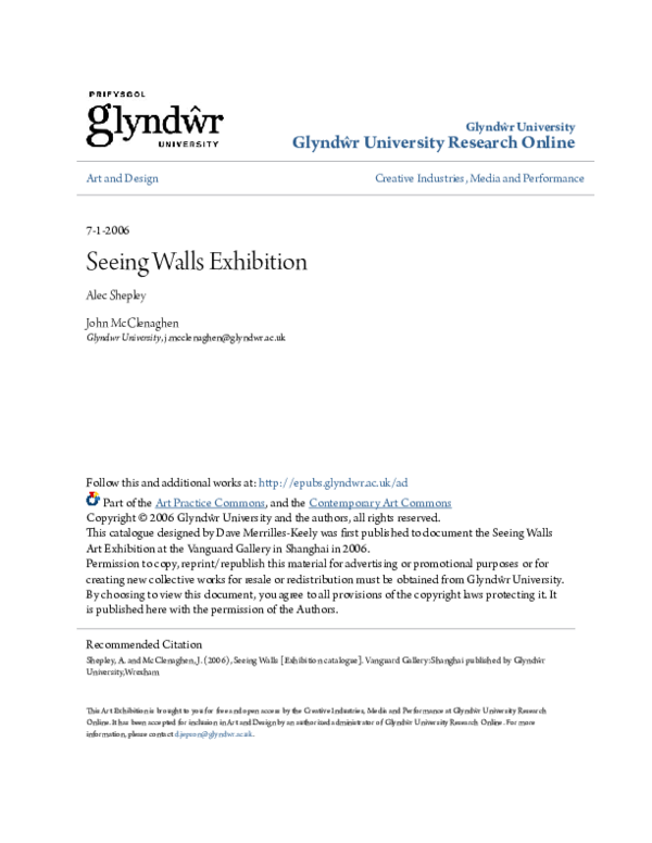 (PDF) Seeing Walls Exhibition
