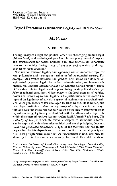 (PDF) Beyond Procedural Legitimation: Legality and Its ‘Infictions’