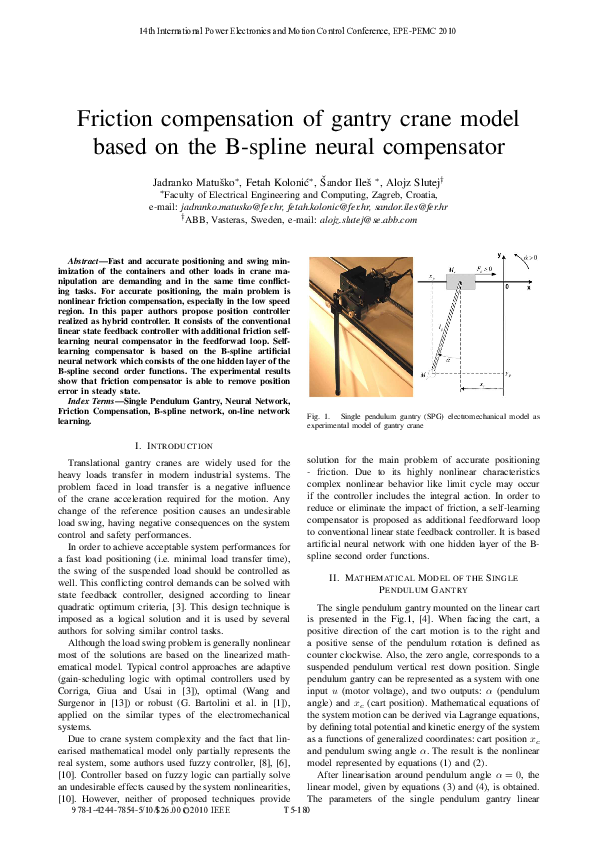 (PDF) Friction compensation of gantry crane model based on the B-spline ...