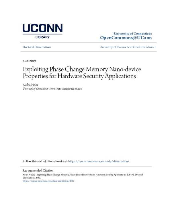 (PDF) Exploiting Phase Change Memory Nano-device Properties for Hardware Security Applications ...