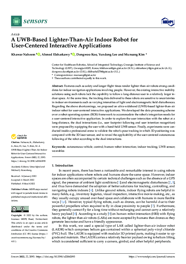 A UWB-Based Lighter-Than-Air Indoor Robot for User-Centered Interactive ...