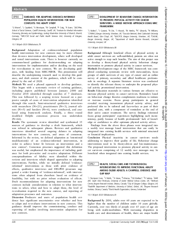 (PDF) OP81 Development of behaviour change intervention to promote ...