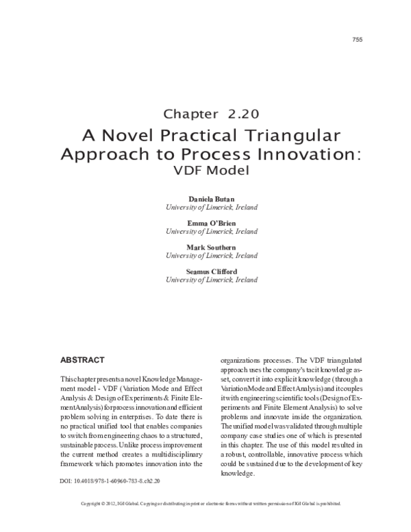 (PDF) A Novel Practical Triangular Approach to Process Innovation