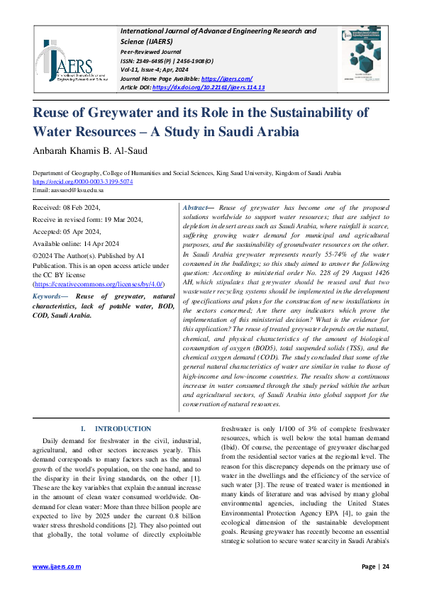 (PDF) Reuse of Greywater and its Role in the Sustainability of Water ...