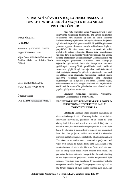 (PDF) Military Projektör-Military Light (Askeri Projektör)