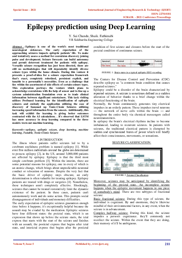 (PDF) Epilepsy prediction using Deep Learning