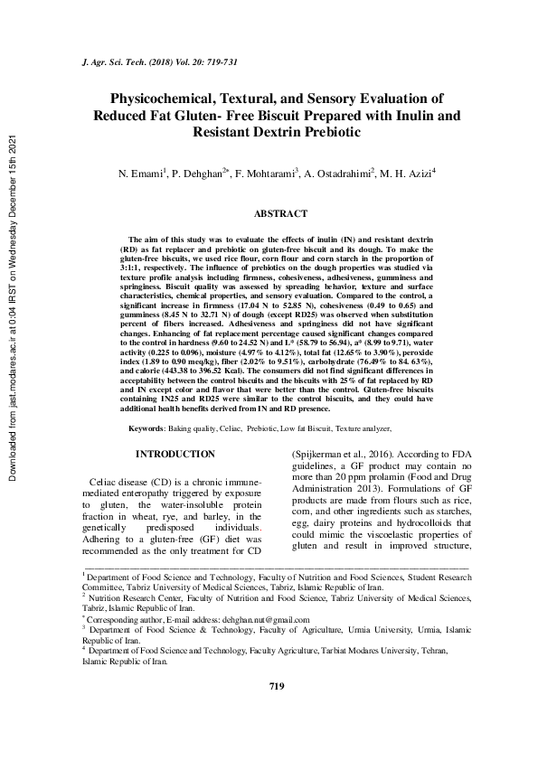 (PDF) Physicochemical, Textural, and Sensory Evaluation of Reduced Fat ...