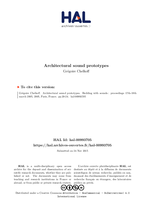 (PDF) Architectural sound prototypes
