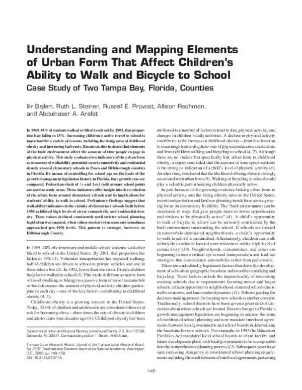 (PDF) Understanding and Mapping Elements of Urban form that Affect Children's Ability to Walk ...