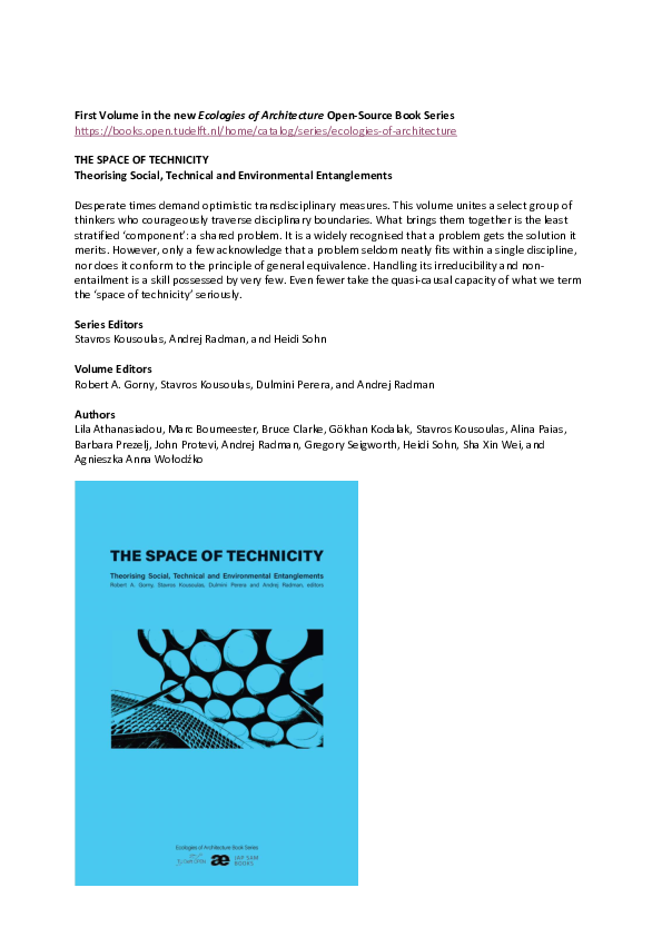 (PDF) First Volume in the new Ecologies of Architecture Open-Source ...
