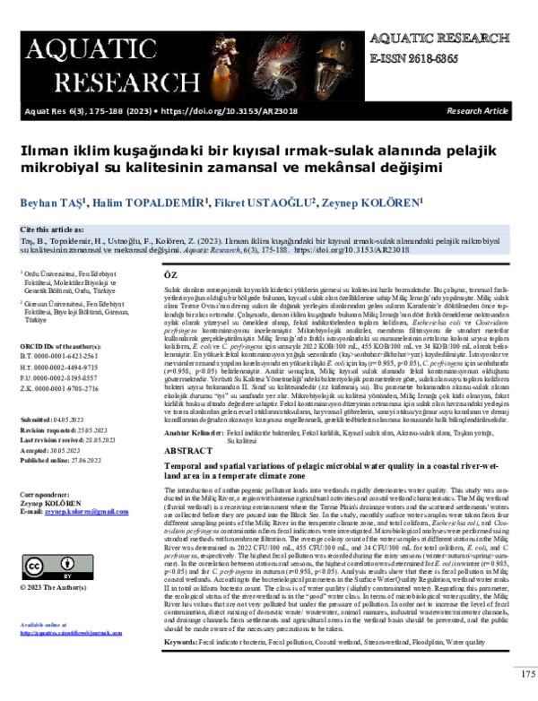 (PDF) Temporal and spatial variations of pelagic microbial water ...