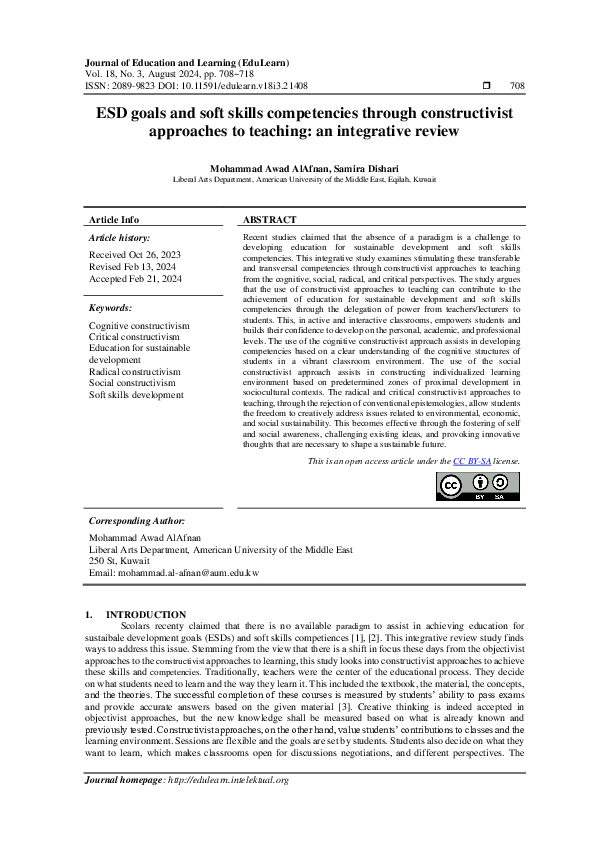 (PDF) ESD goals and soft skills competencies through constructivist ...