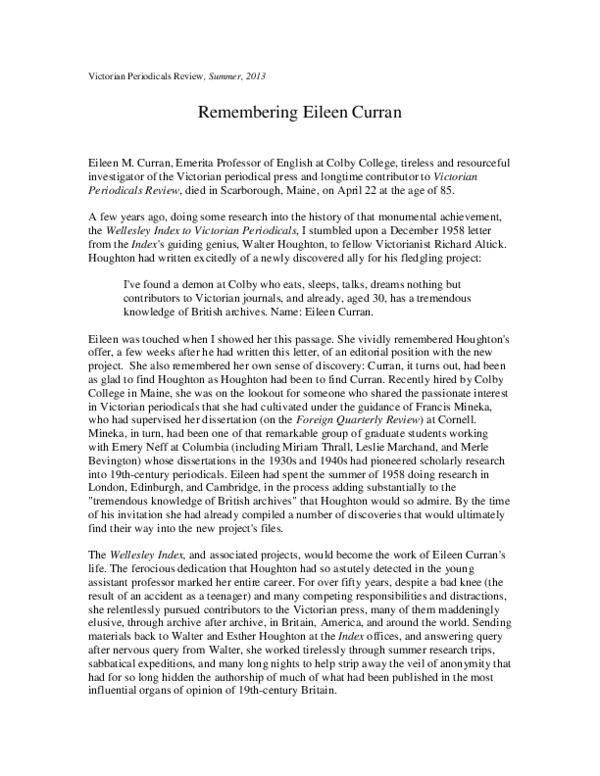 (PDF) Remembering Eileen Curran