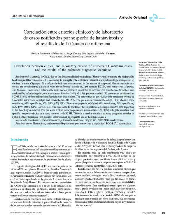 (PDF) Correlación entre criterios clínicos y de laboratorio de casos ...