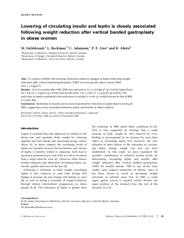 (PDF) Lowering of circulating insulin and leptin is closely associated ...