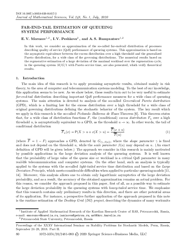 (PDF) Far-End-Tail Estimation of Queueing System Performance