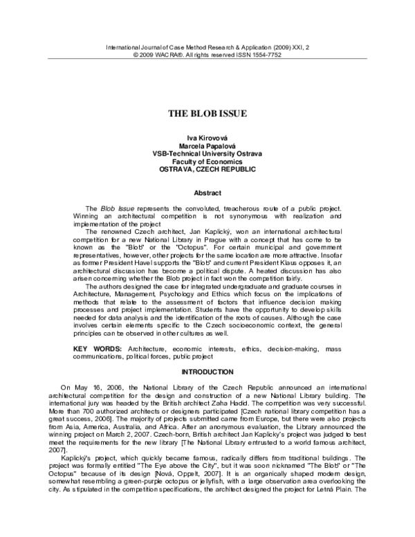 (PDF) The Blob Issue | Marcela Papalova - Academia.edu (PDF) The Blob Issue | Marcela Papalova - Academia.edu