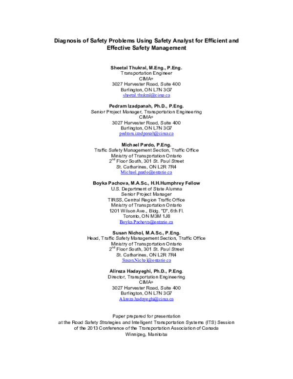 (PDF) Diagnosis of Safety Problems Using Safety Analyst for Efficient ...