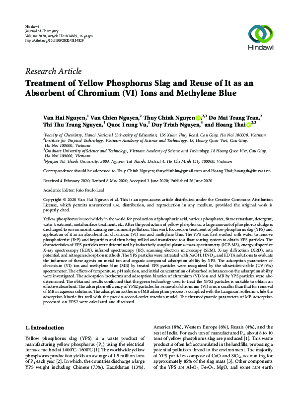 (PDF) Treatment of Yellow Phosphorus Slag and Reuse of It as an ...