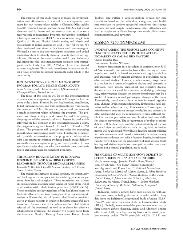 (PDF) Prevalence of Multiple Sensory Deficits in Older Adults in BLSA ...