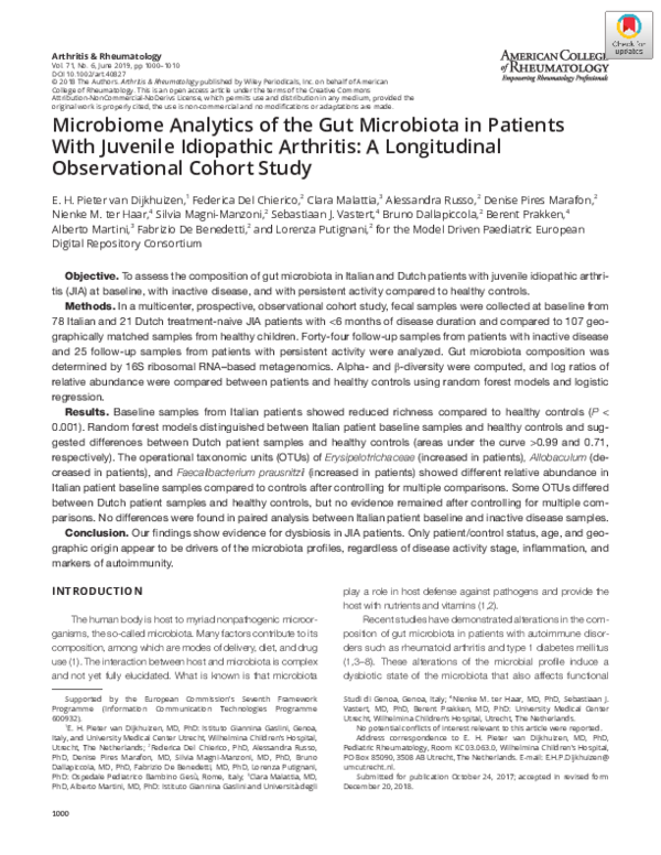 (PDF) Microbiome Analytics of the Gut Microbiota in Patients With ...