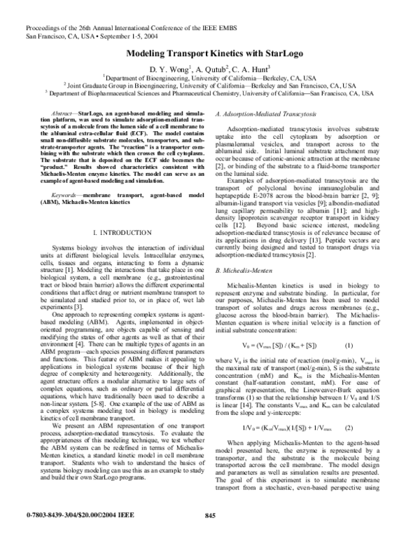 (PDF) Modeling transport kinetics with StarLogo