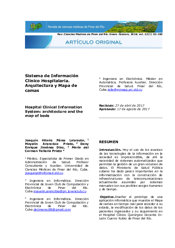 (PDF) Hospital Clinical Information System: architecture and the map of ...