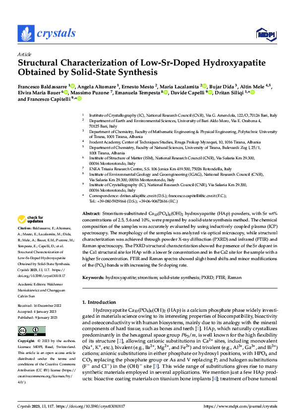 (PDF) Structural Characterization of Low-Sr-Doped Hydroxyapatite ...
