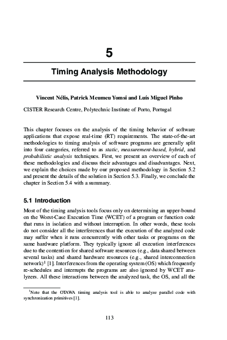 (PDF) Timing Analysis Methodology