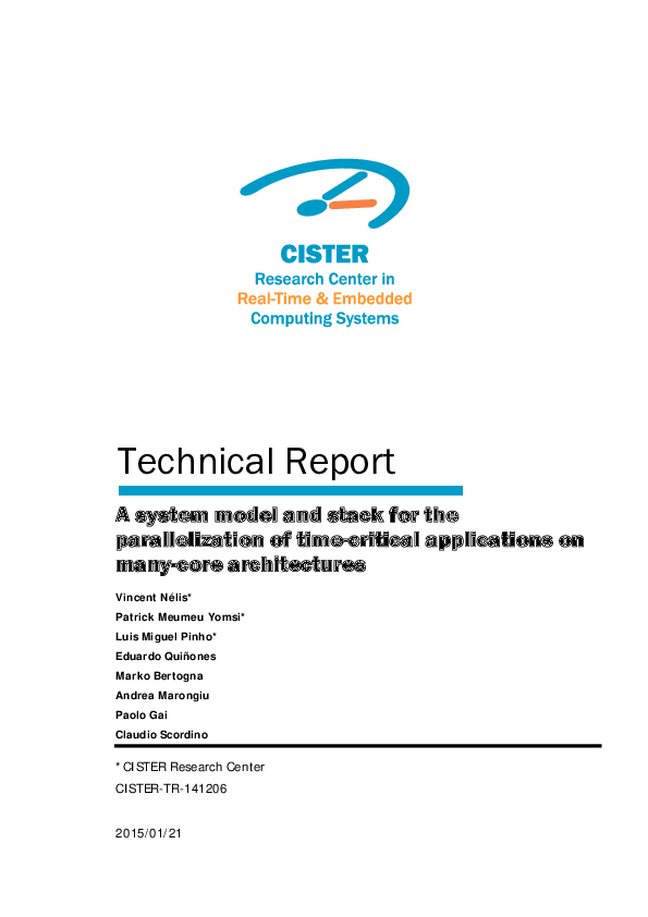 (PDF) A system model and stack for the parallelization of time-critical ...