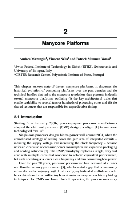 (PDF) Manycore Platforms