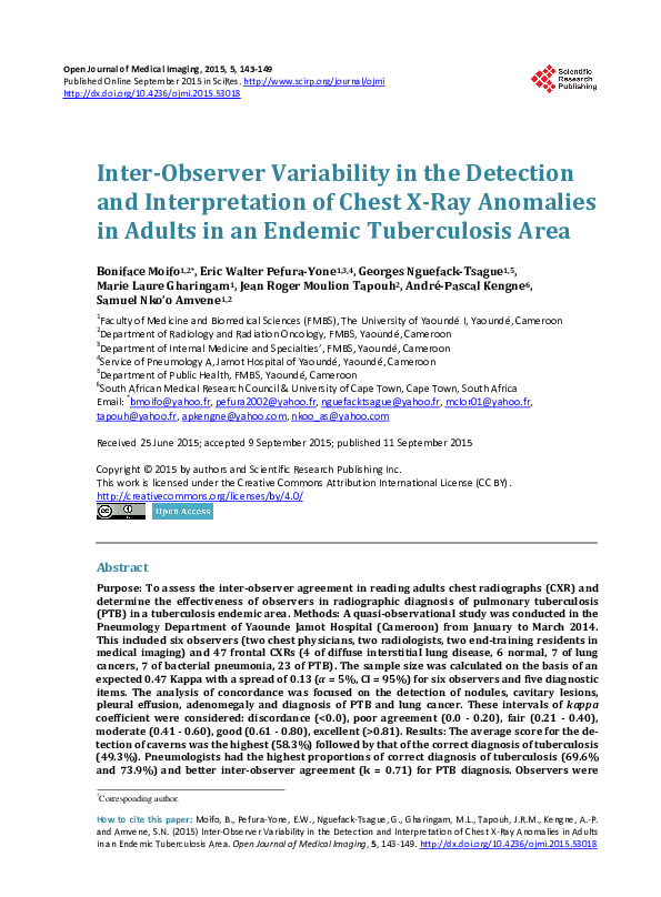 (PDF) Inter-Observer Variability in the Detection and Interpretation of ...