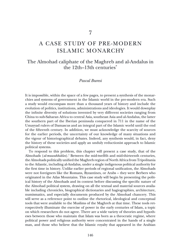 (PDF) A Case Study of Pre-Modern Islamic Monarchy: The Almohad ...