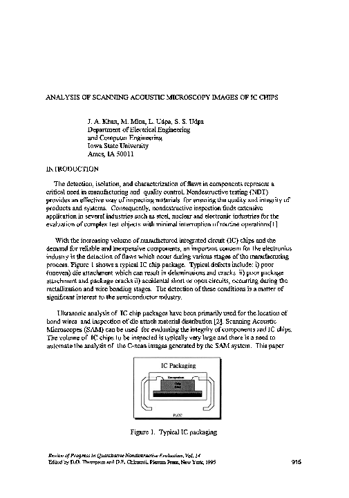 (PDF) Analysis of Scanning Acoustic Microscopy Images of IC Chips