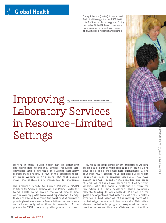 (PDF) Improving Laboratory Services in Resource-Limited Settings