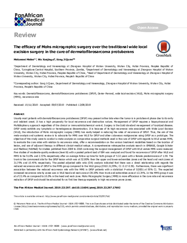 (PDF) The efficacy of Mohs micrographic surgery over the traditional ...