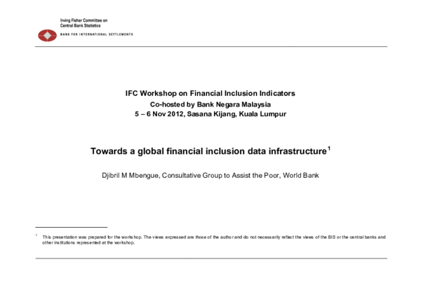 (PDF) Towards a global financial inclusion data infrastructure