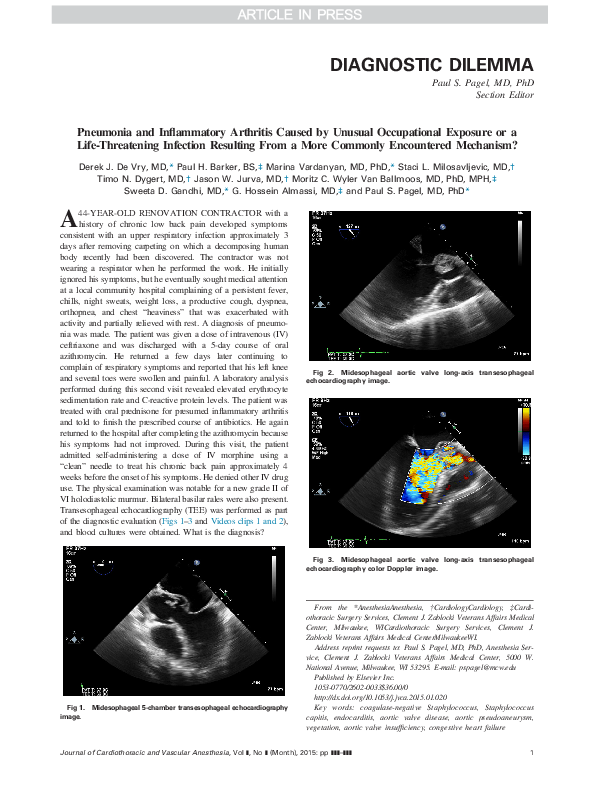(PDF) Pneumonia and inflammatory arthritis caused by unusual ...