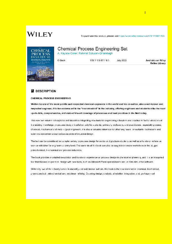 (PDF) Chemical Process Engineering Volumes 1 & 2 akc April